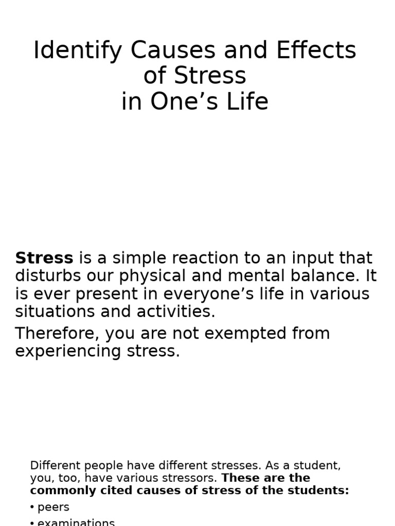 Identify Causes and Effects of Stress | PDF