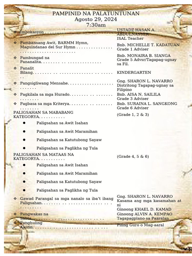 PAMPINID NA PALATUNTUNAN | PDF