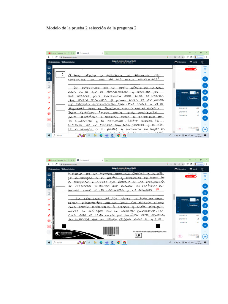 Modelo de la prueba 2 nota 6 | PDF