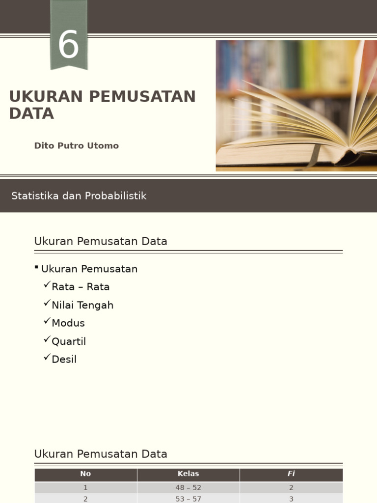 Pert.6. Ukuran Pemusatan Data | PDF