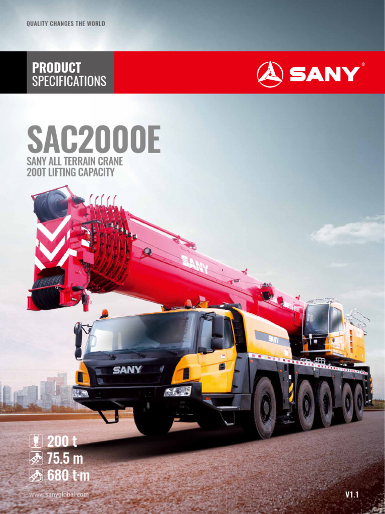 (200 Ton) Sany SAC2000E | PDF