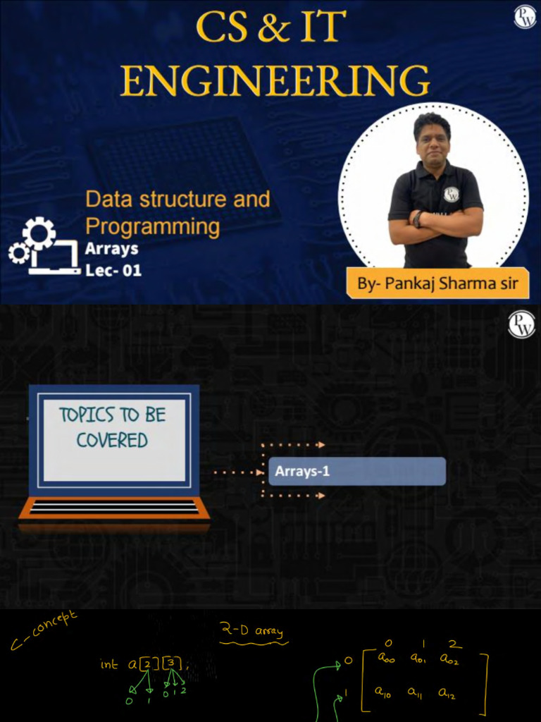 Arrays 01 _ Class Notes ~ (Data Structure & Programming) | PDF Arrays 01 _ Class Notes ~ (Data Structure & Programming) | PDF