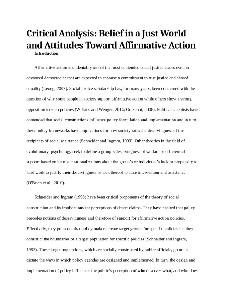 Critical Analysis | PDF