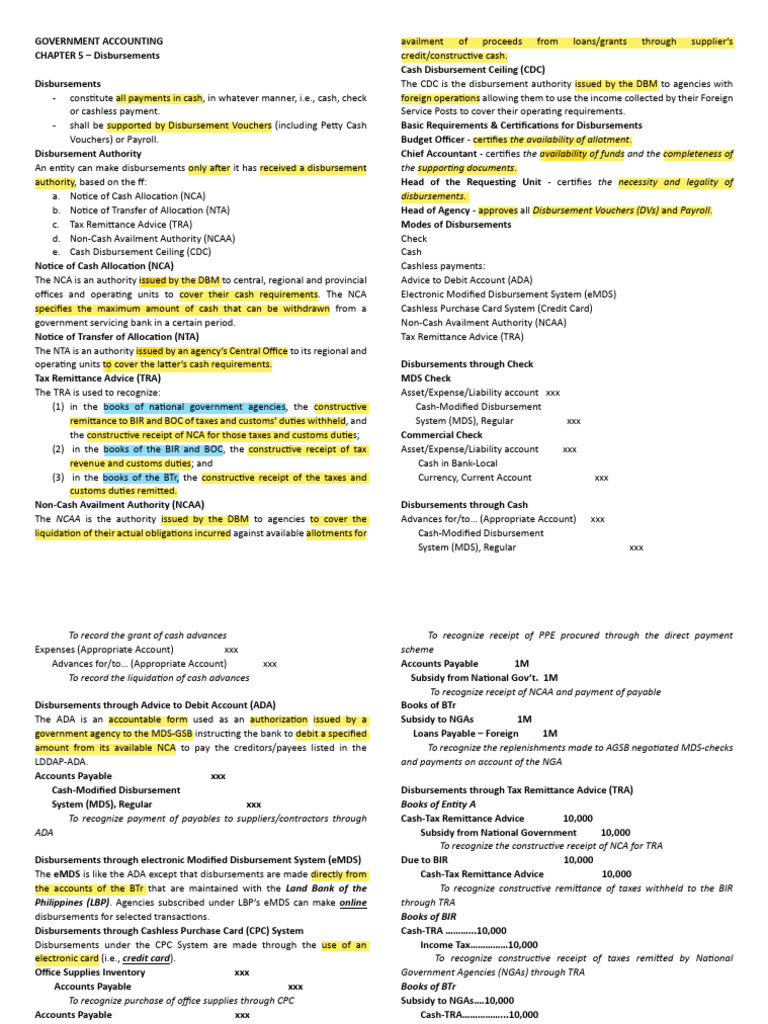 Government Accounting Reviewer | PDF
