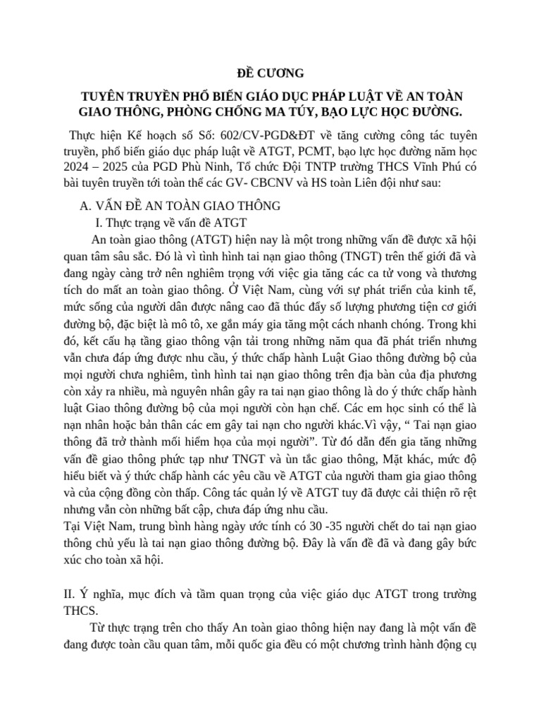 tài liệu tuyên truyền ATGT, PCMT, BLHĐ | PDF