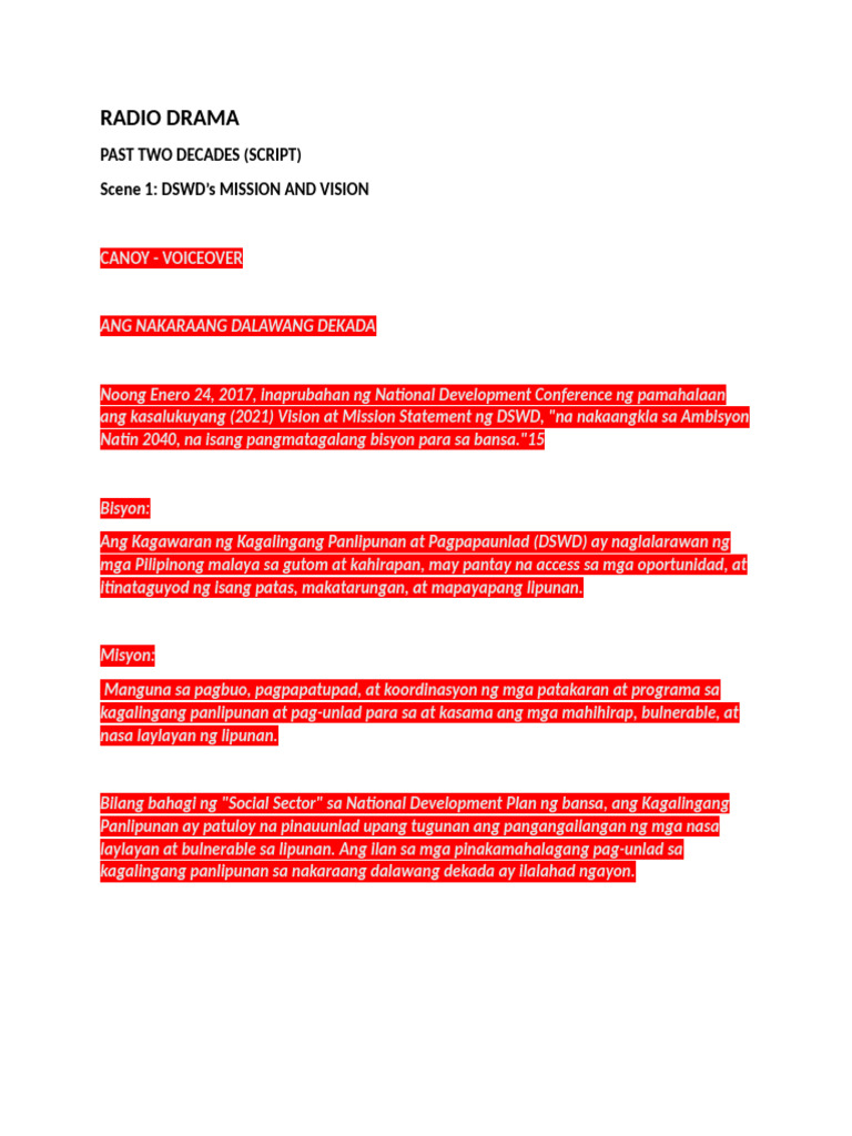 Radio Drama Script Past Two Decades | PDF