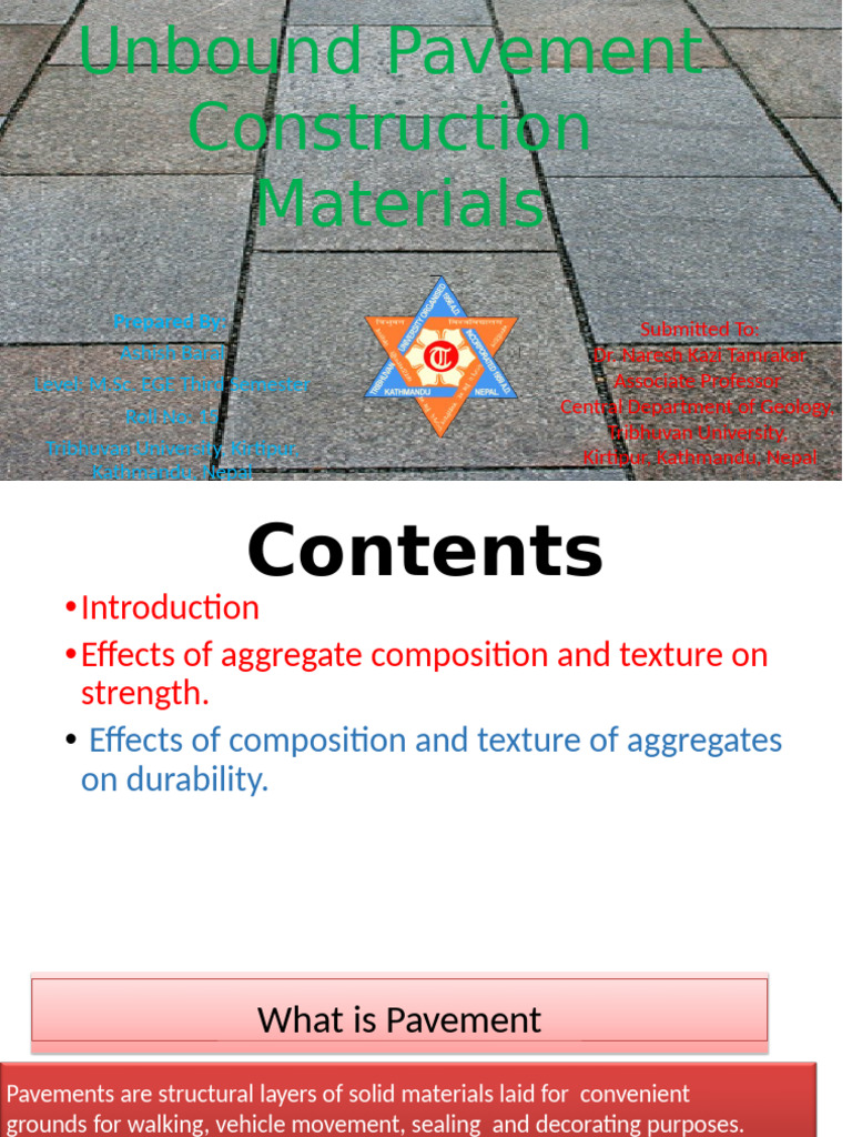 Ashish Baral Unbound Pavement Construction Material | PDF