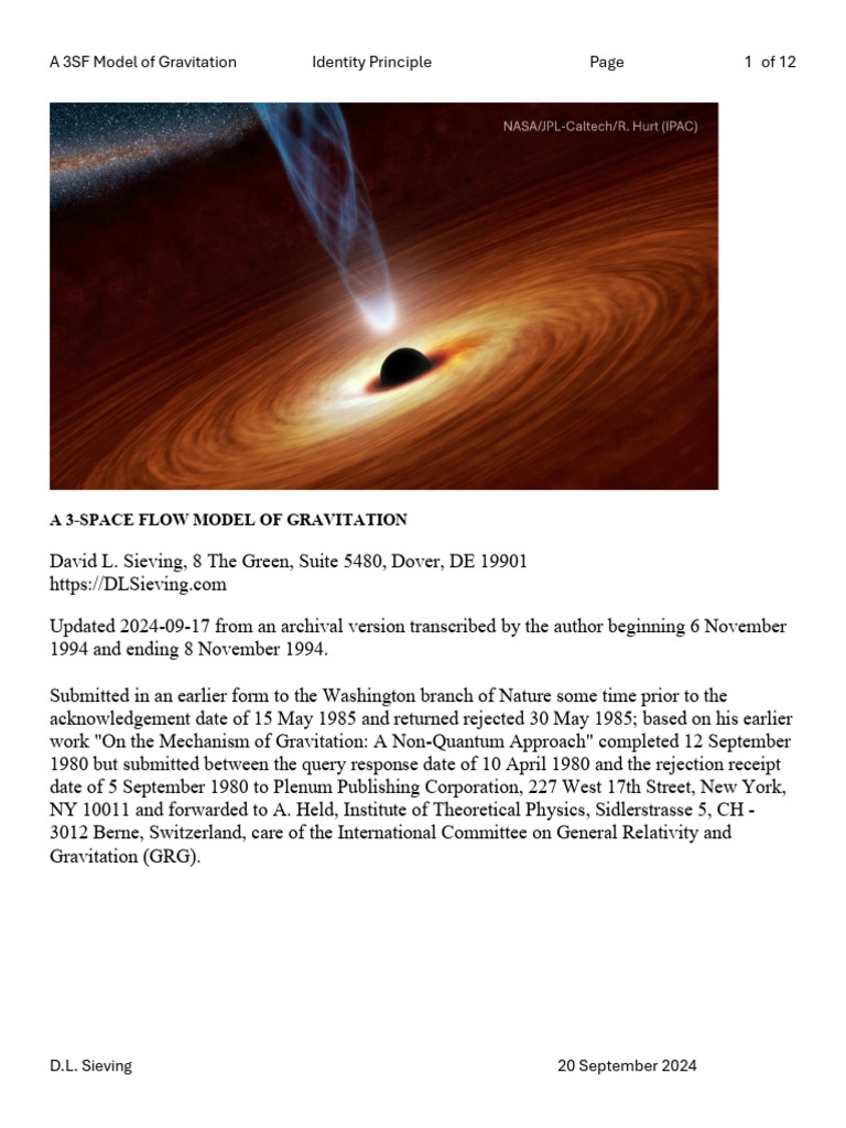 A 3-Space Flow Model of Gravitation | PDF | Special Relativity ...