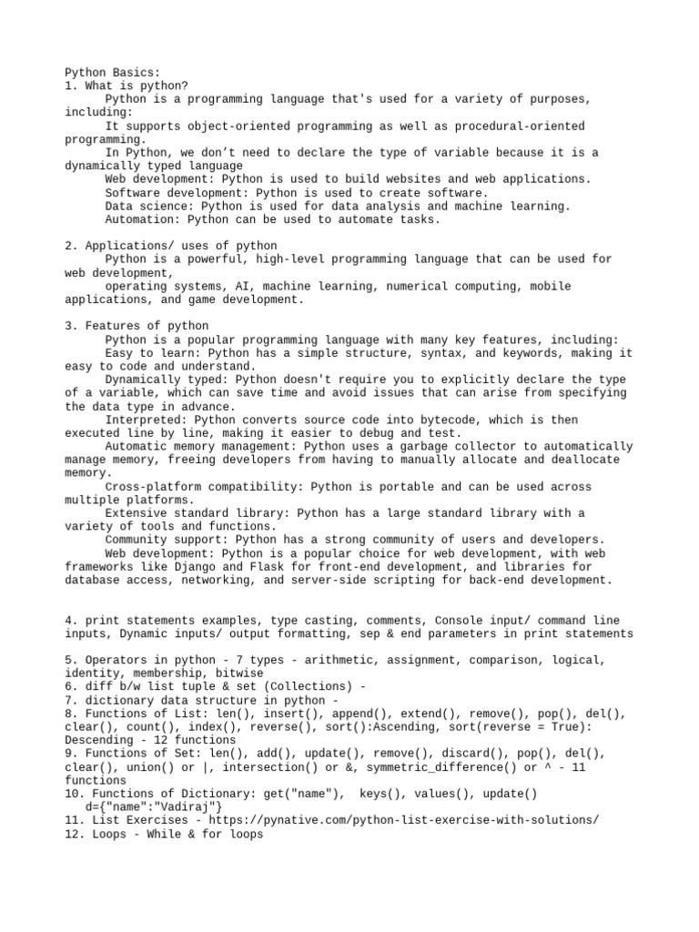 Python Basics | PDF