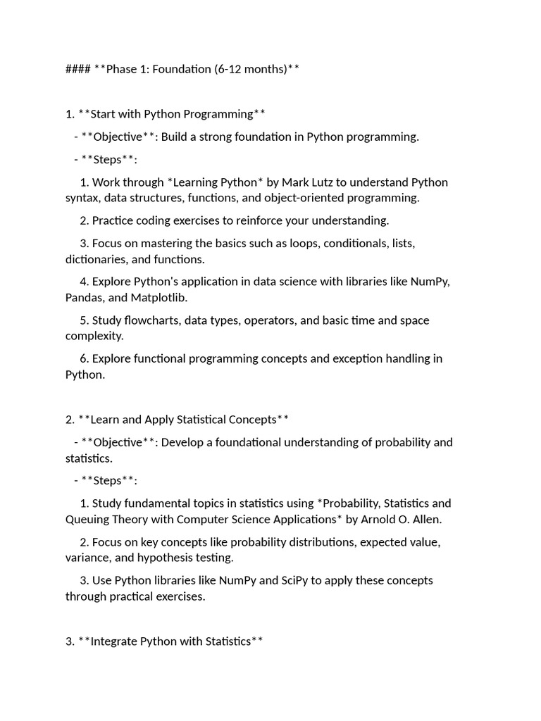 Data Scientist Roadmap + Skills | PDF