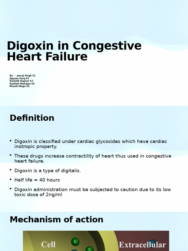 Digoxin in Congestive Heart Failure | PDF