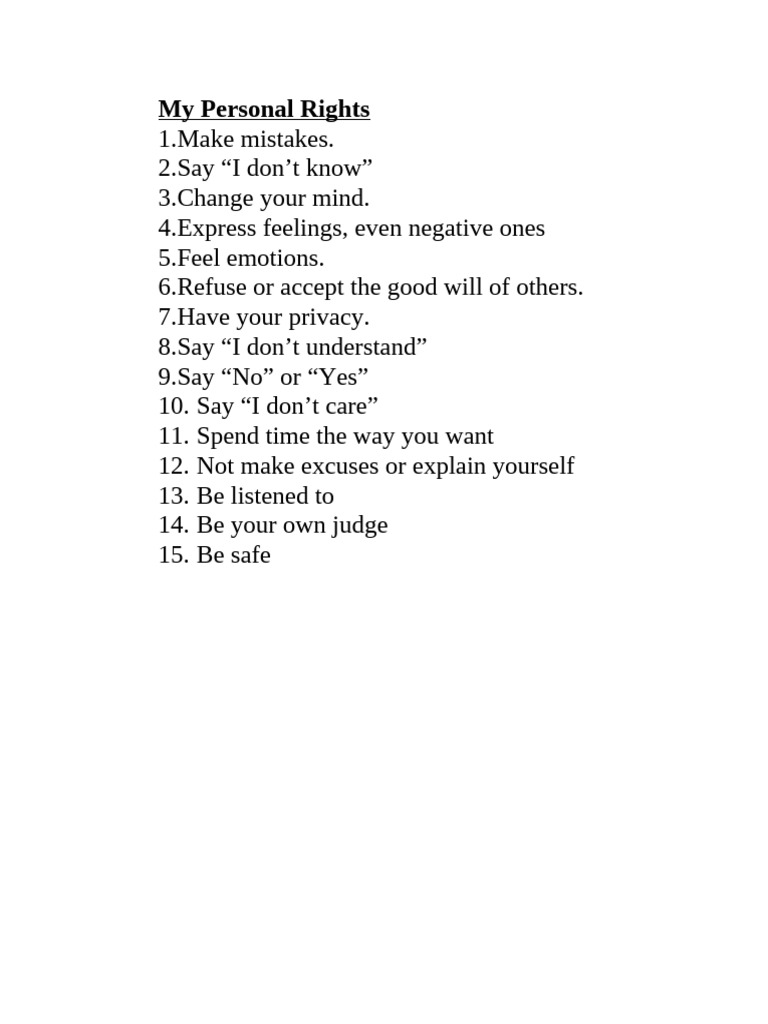 Personal Rights | PDF