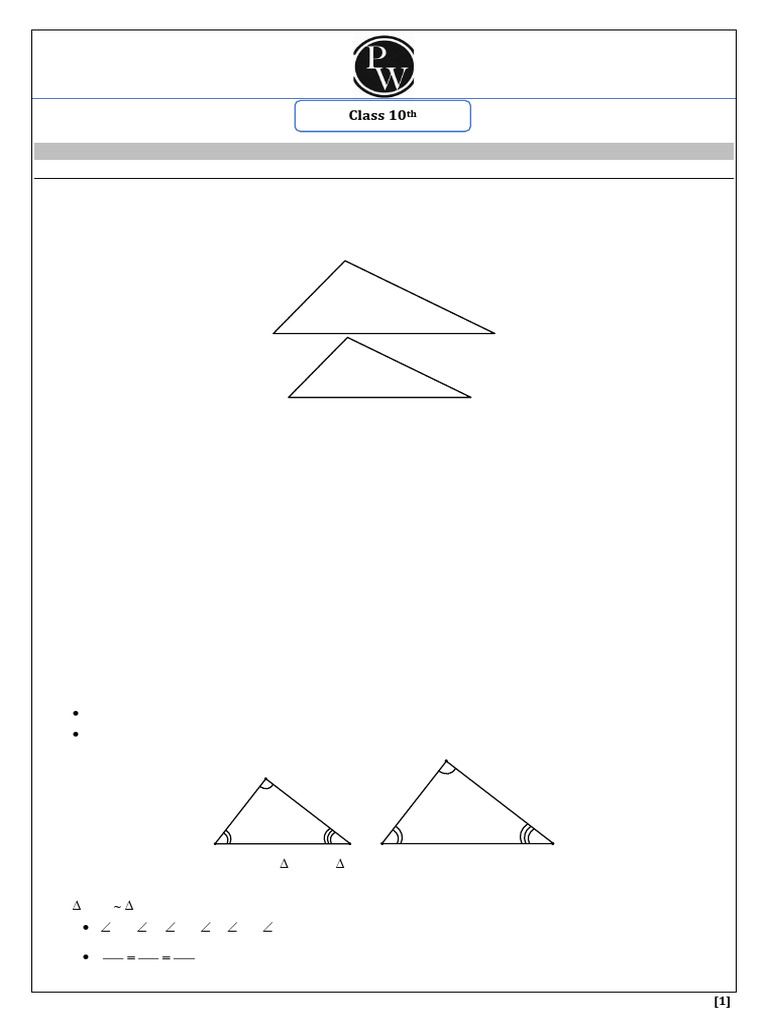 Triangles - Short Notes (Mathematics) | PDF | Triangle | Perpendicular