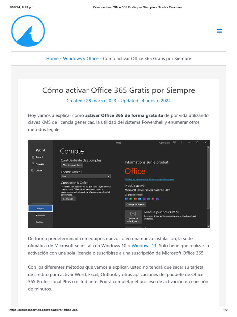Cómo Activar Office 365 Gratis Por Siempre - Nicolas Coolman | PDF