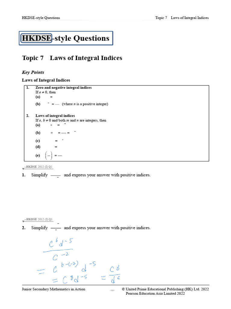 7 - Laws of Integral Indices | PDF