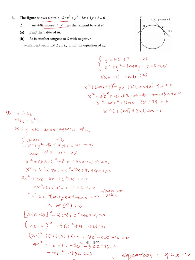 5B07 - Equations of Circles - Lesson WS - Without Answers | PDF