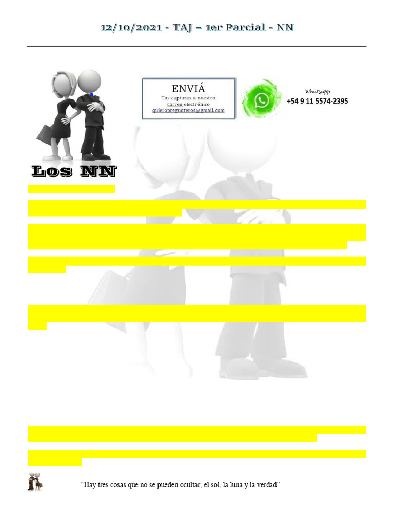 12-10-21 T.A.J. - 1 Er. Pacial - N.N | PDF | Falacia | Razonamiento deductivo