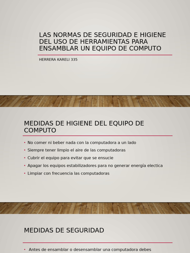 Las Normas de Seguridad e Higiene Del Uso | PDF