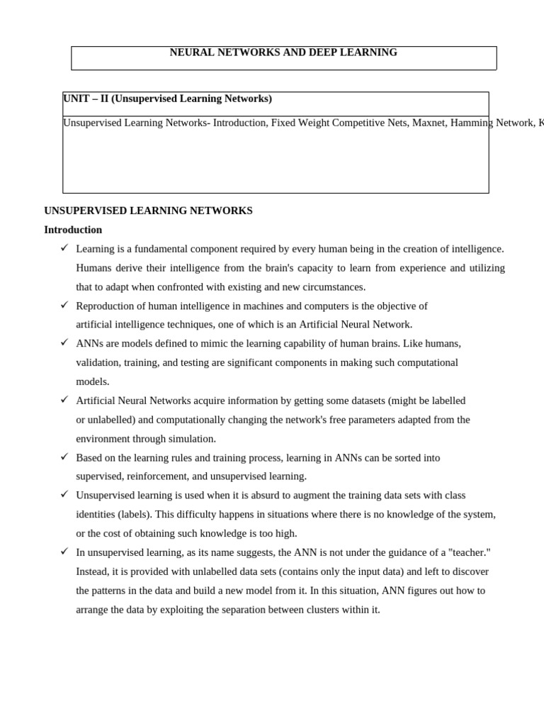 NN-DL Unit-II Material | PDF