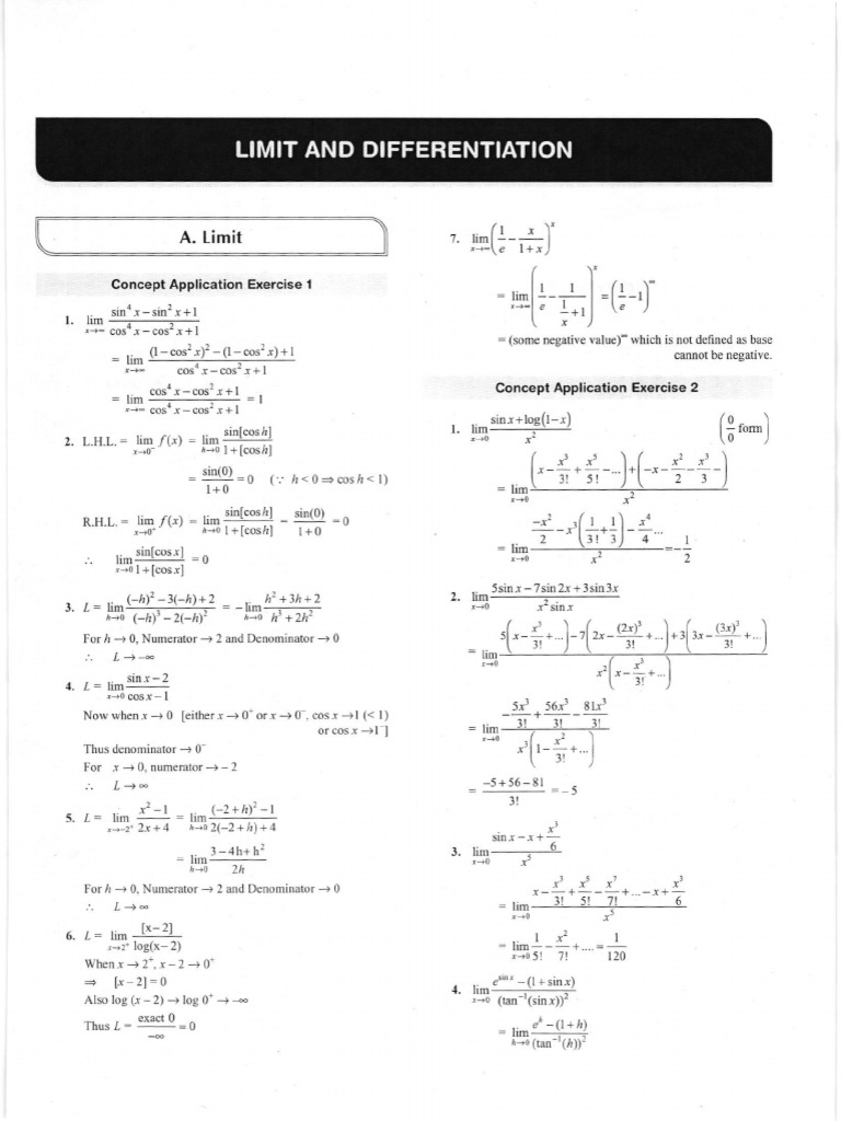 Limit and Differentiation-Hints | PDF