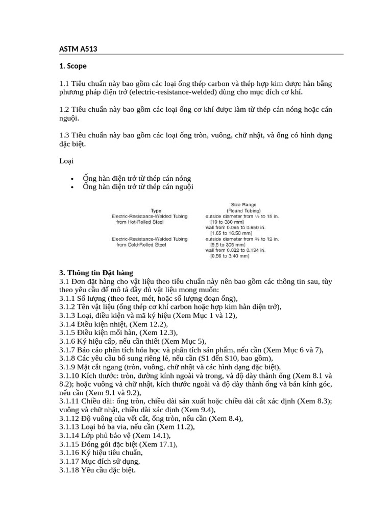 ASTM A513 - VietNamese - Version | PDF