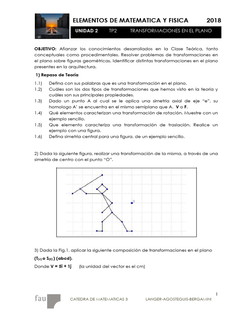 Elementos de Matematica y Fisica-U2-Tp2-Transformaciones en El Plano-2018 | PDF