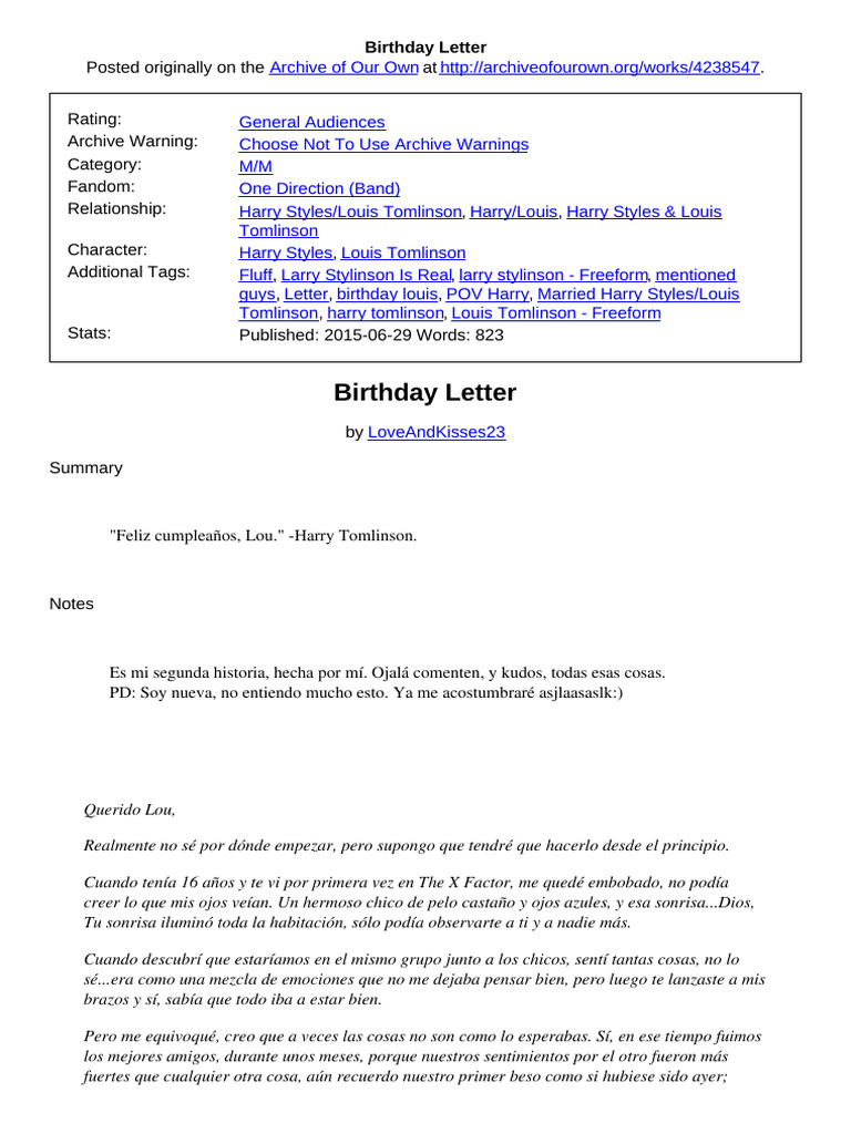 Birthday Letter (1) | PDF