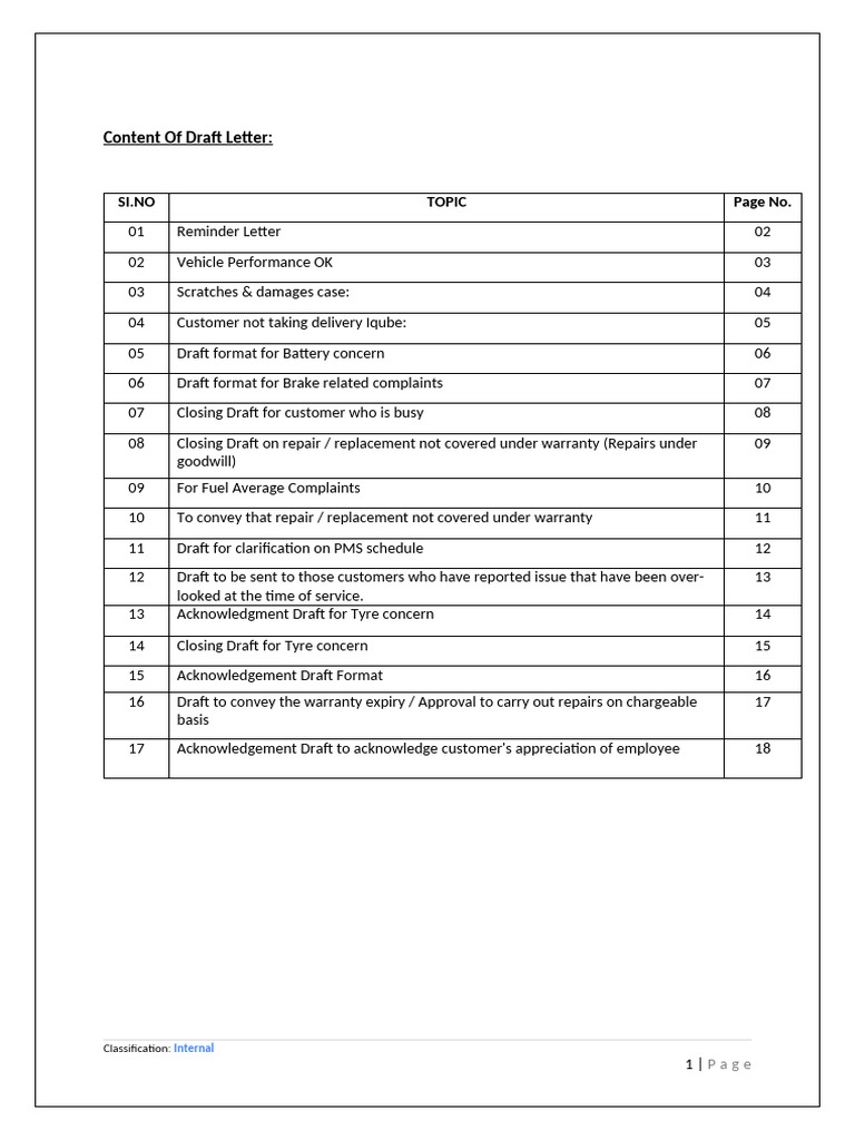 Draft Letters to Customer Related to Grievance Query | PDF