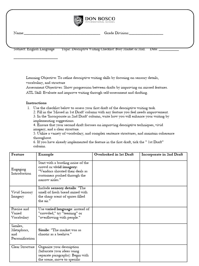 Descritive Checklist - 8 | PDF
