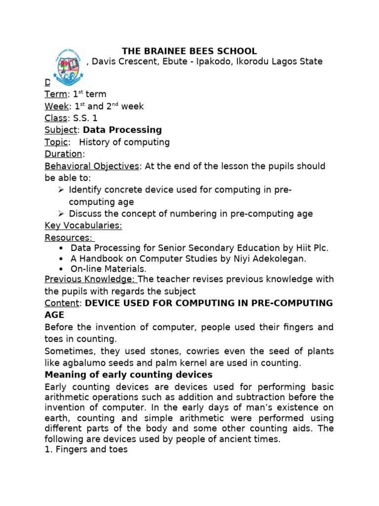 The Brainee Bees School: ST ST ND | PDF | Computer Data Storage | Computers