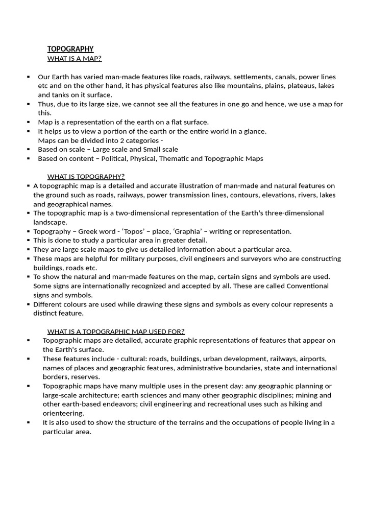 Basics of Topography-Explained | PDF | Topography | Teaching Methods ...