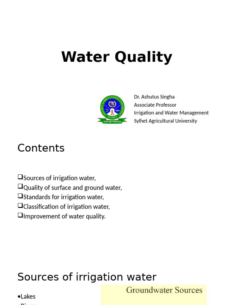 Water Quality | PDF