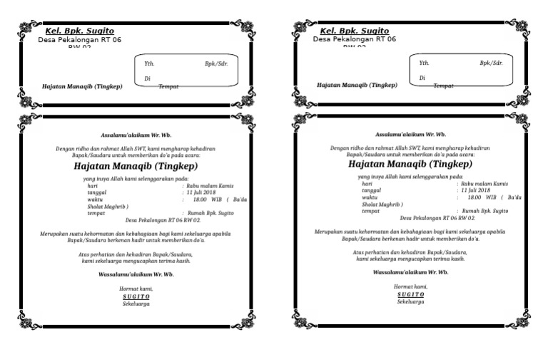 Undangan Manaqib | PDF