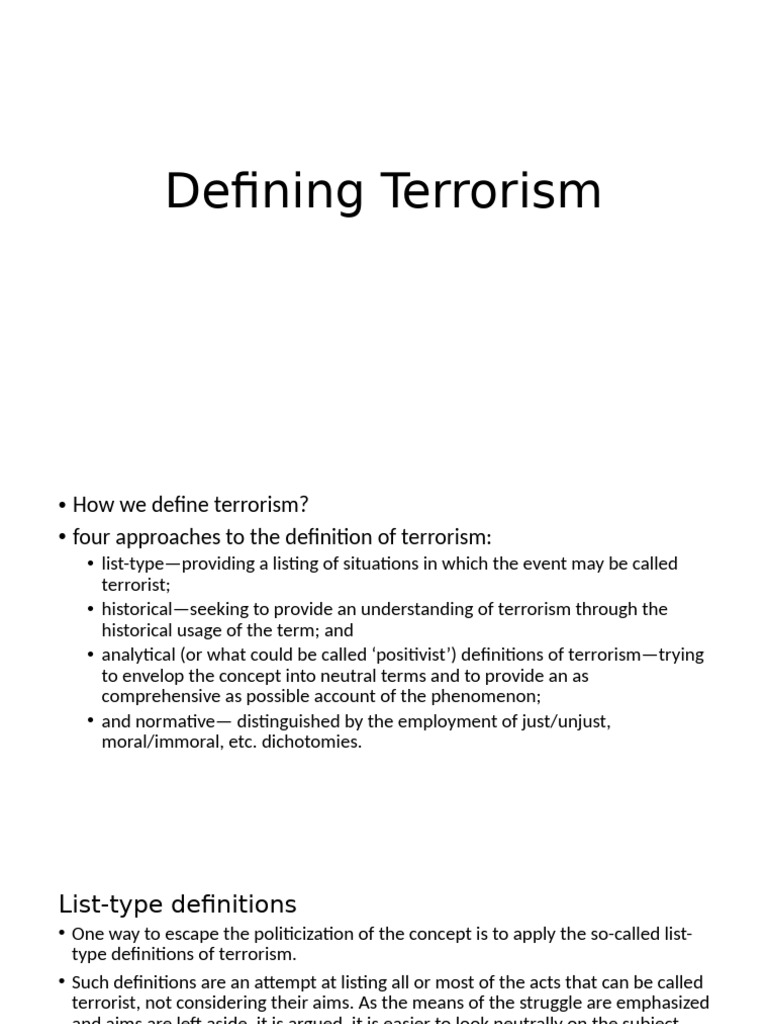 Defining Terrorism | PDF | Violence | Politics