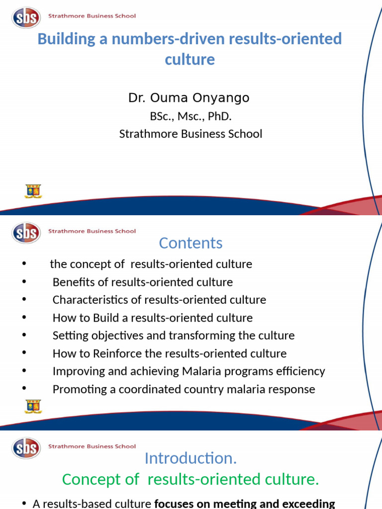 Building A Numbers-Driven Results-Oriented Culture | PDF