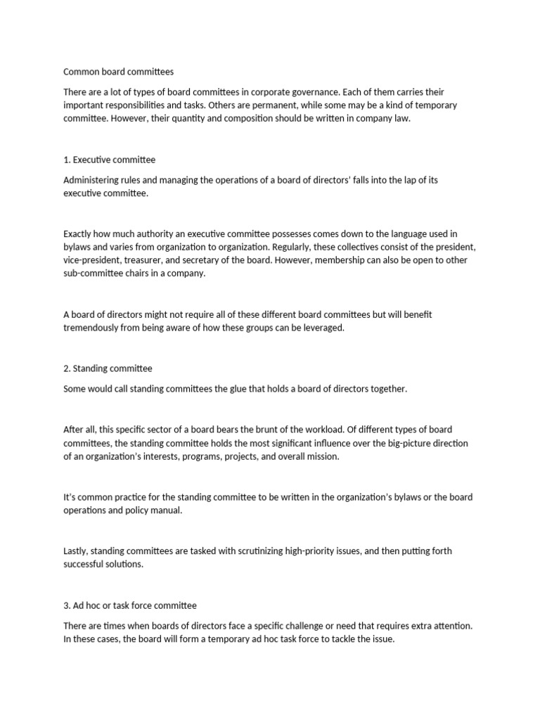 Common Board Committees | PDF