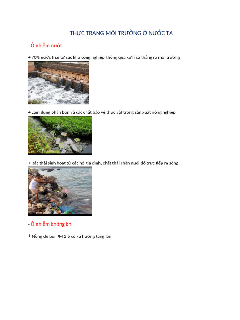 TH C TR NG Môi Trư NG Nư C Ta | PDF