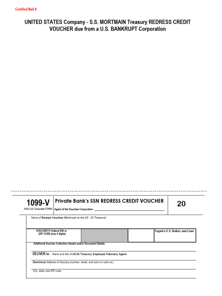 1099V Blank Voucher For SSN Credits Due | PDF