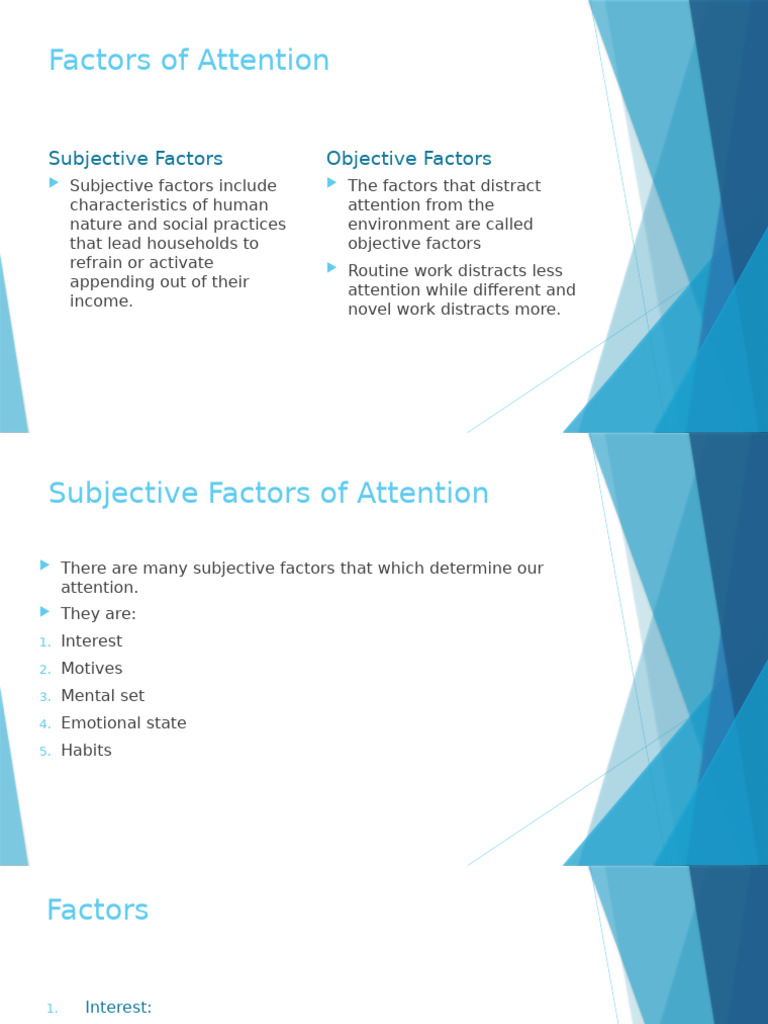 Factors of Attention | PDF