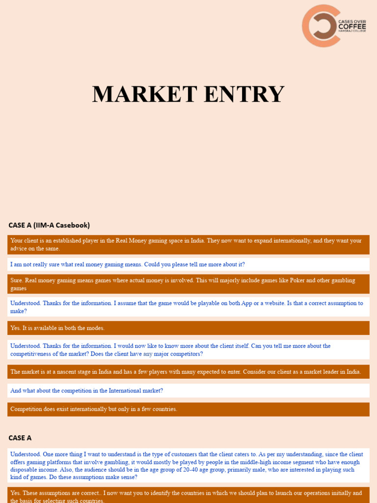 Case A - Market Entry | PDF
