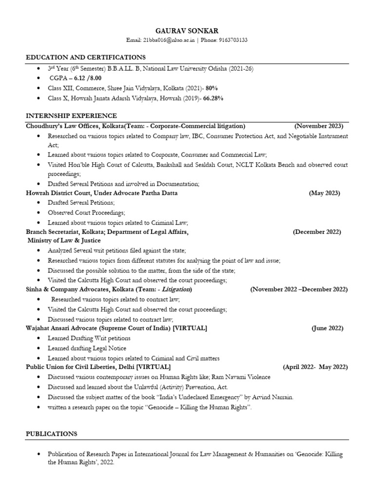 Gaurav Sonkar - CV | PDF