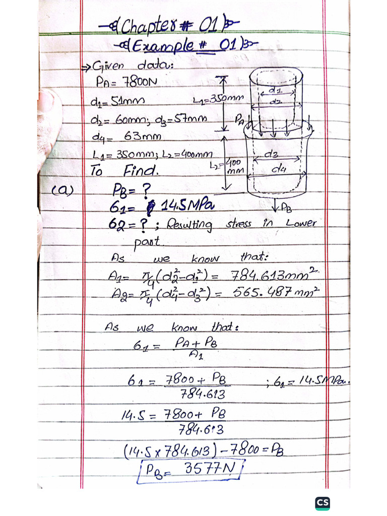 MOM-01 Chapter # 01 Numericals Solution | PDF
