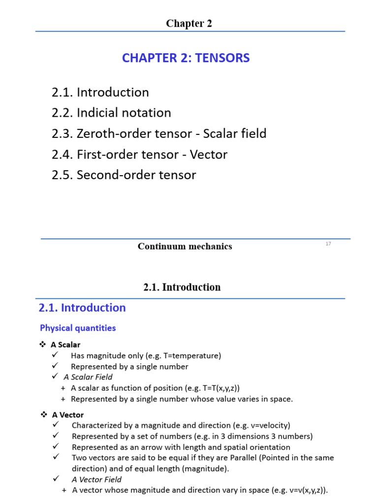 Continuum Mechanics-Chapter2 22X+ | PDF