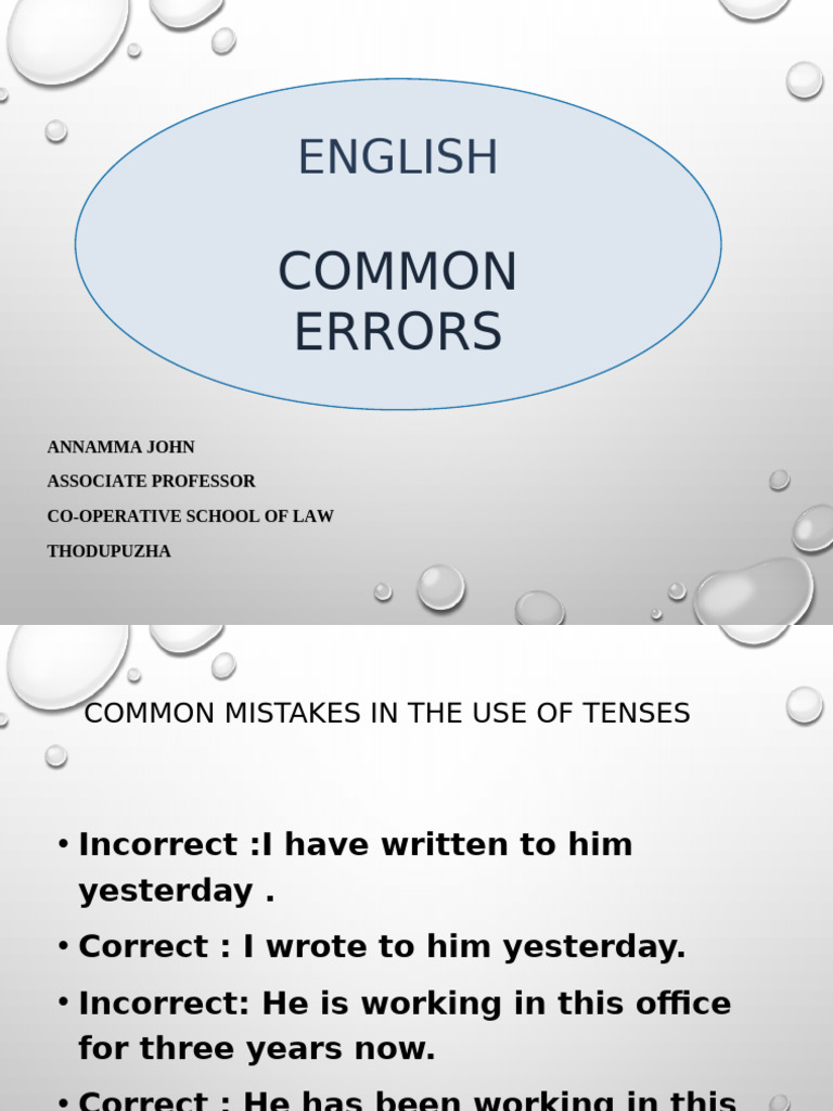 Common Errors | PDF