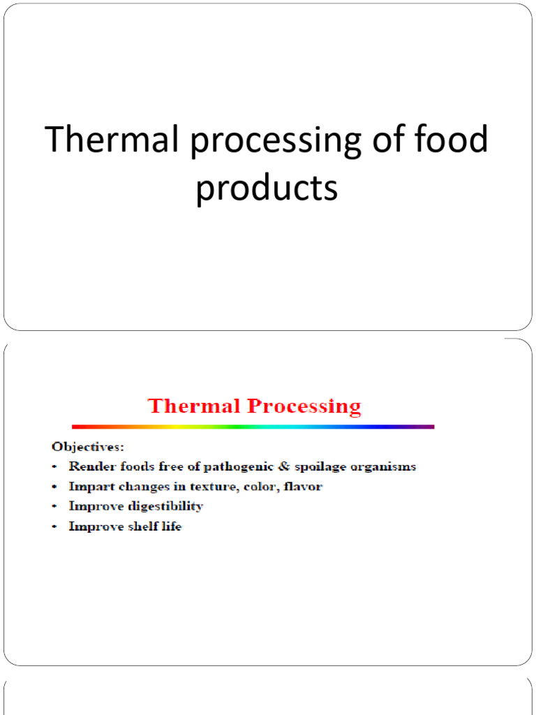 Thermal Processing of Foods | PDF
