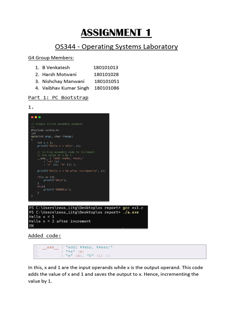 G4 OS Lab 1 Report | PDF
