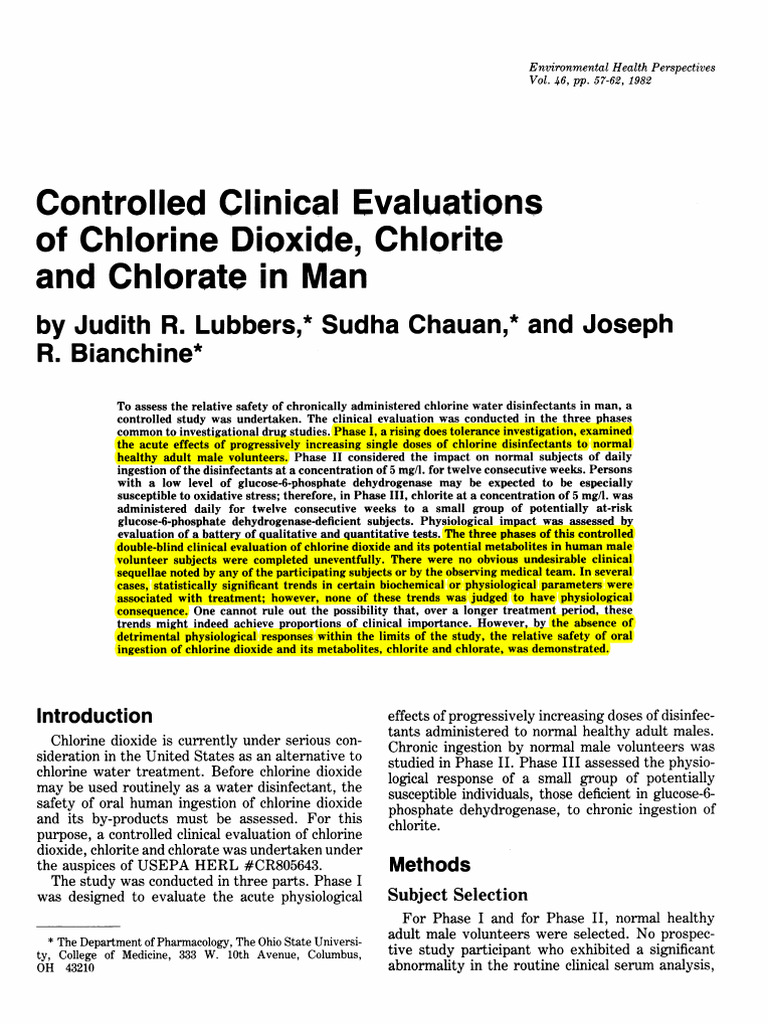 4.controlled Clinical Evaluations of Clo2 in Man | PDF