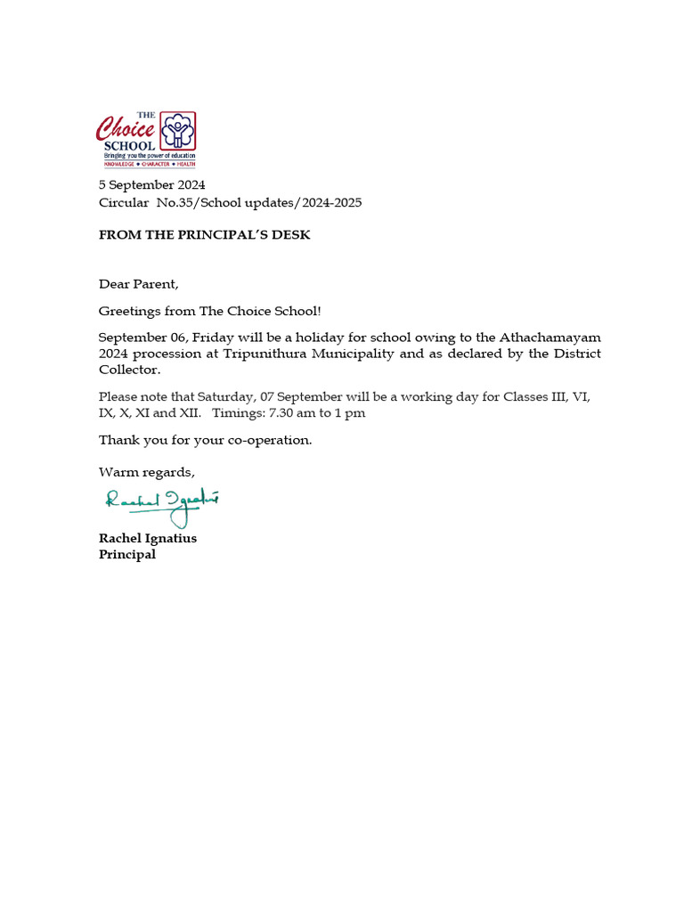 School Updates - September 2024 | PDF