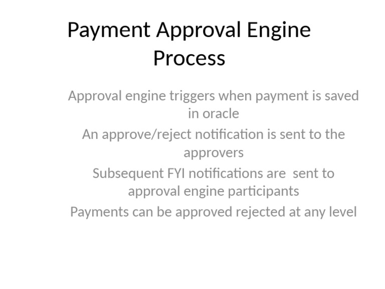 Payment Approval Engine Process | PDF