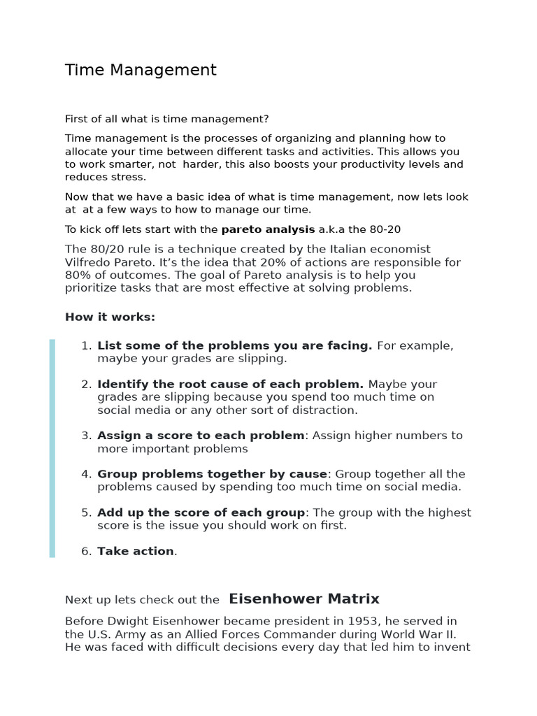 Time Management | PDF